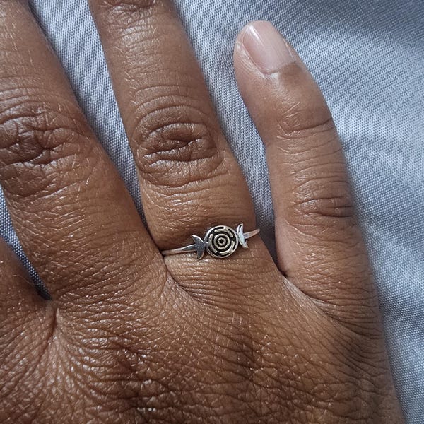 Solid 925 Silver Hekate's Magic Strophalos Ring,wheel of Hecate Symbol ...