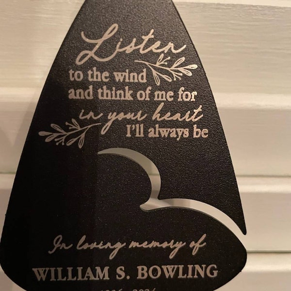 Memorial Wind Chimes Personalized Listen to the Wind Sympathy Wind ...