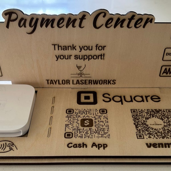 Payment Sign Display Stand- QR Code, Square or Shopify Reader and ...
