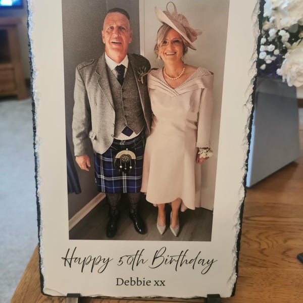 Personalised Photo Slate Gift - Custom Slate Photo Frame for ...