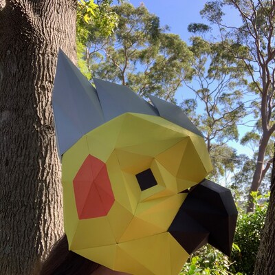 DIY Cockatoo Mask, Bird Mask, Halloween Mask, Paper Craft Template ...