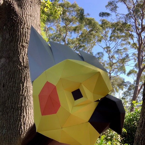DIY Cockatoo Mask, Bird Mask, Halloween Mask, Paper Craft Template ...