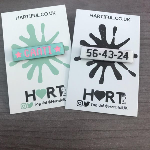 Personalised Design Your Rectangle Enamel Pin | Customised Pin Badge ...