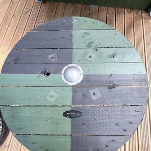 Steel, Wood and Leather Skyrim Solitude Hold Shield Replica Norse ...