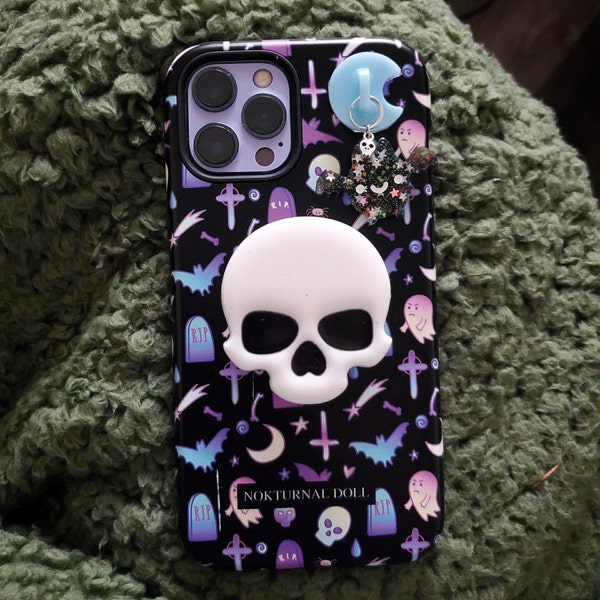 Adorable Handmade Resin Skull Phone Grip , Skull Popsocket , Kawaii ...