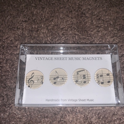 BEST SELLER Vintage Sheet Music Magnets, Push Pins. Fridge Magnet Set ...