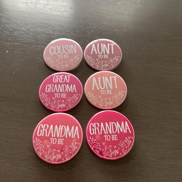 Baby Shower Pin-back Buttons - Mommy to Be Button - Daddy to Be Button ...