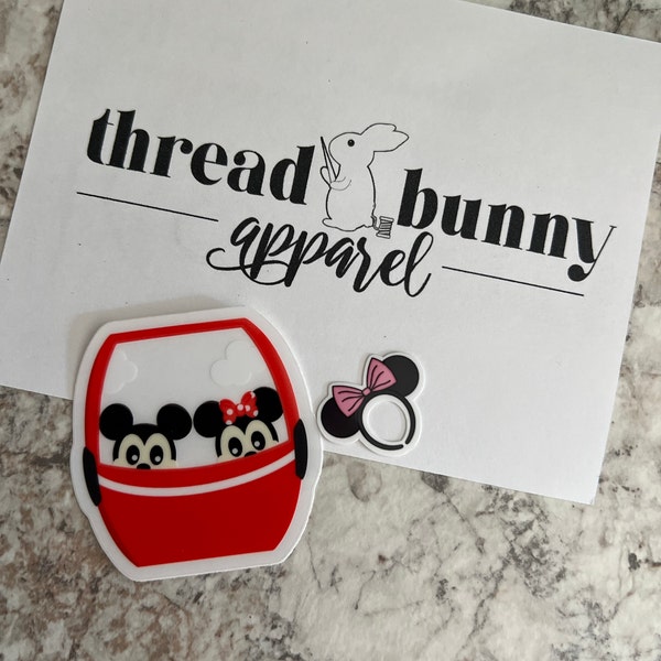 Mickey and Minnie Skyliner Transparent Waterproof Vinyl Sticker - Etsy