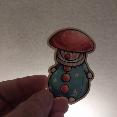 Mushroom Clown Sticker / Vinyl Sticker / Laptop Sticker / Clowncore ...