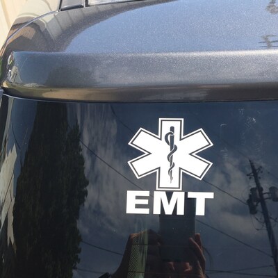 EMT Vinyl Decal, EMT Sticker, Emergency Medical Technician Decal, First ...