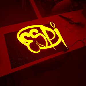 Personalised Name Light. Custom Made Illuminated LED Sign. Freestanding ...