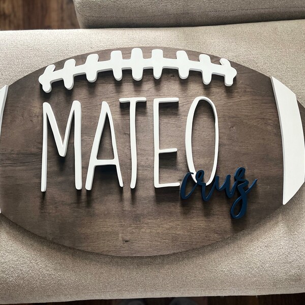 Custom Football Name Sign | 30" Custom Name Football Sign| Football ...