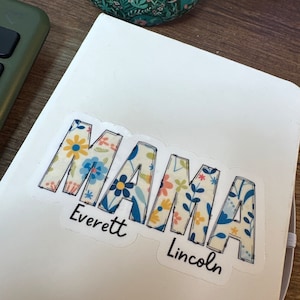 Personalized Mama Sticker Name Sticker Mother Boho Sticker Mom Sticker ...