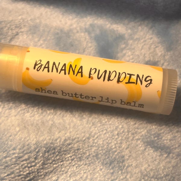 Banana Pudding Shea Butter Lip Balm, All Natural Chapstick, Beeswax Lip ...