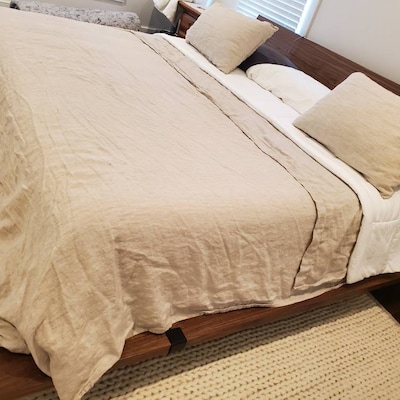 Optic White Color Linen Sheet Set. 4 Pieces Flat Fitted - Etsy