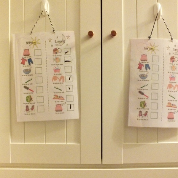 Kids, Morning and Evening, Routine Chart, Printable, Toddlers, Visual ...
