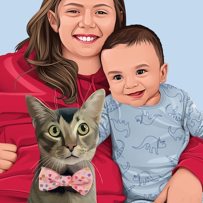 Cartoon Customized Portrait Personalized Portraits Gifts for Birthday ...