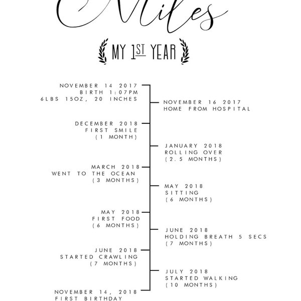 Family Timeline Template, Personalized Anniversary Gift for Your Home ...