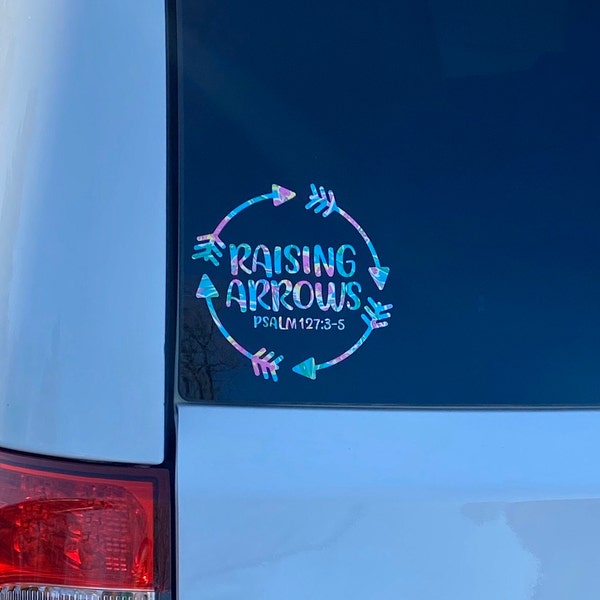 Raising Arrows Decal, Psalm 127, Christian Car Decal, Mom Gift ...
