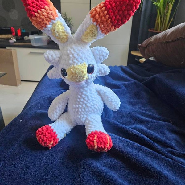 Ember the Fire Bunny Snuggler/lovey Amigurumi Crochet Pattern - Etsy