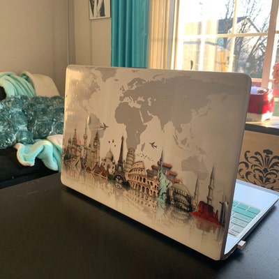 World Map Laptop Skin Travel Notebook Vinyl Decal Dell Hp Lenovo Asus ...