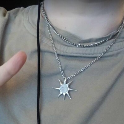 Y2k Grunge Cyber Spiky Heart Necklace, Goth Alt Jewelry, Statement ...