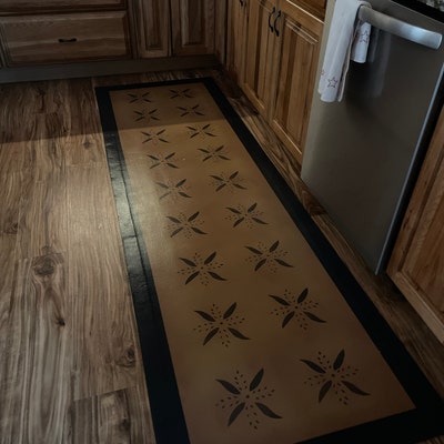 Early American Floorcloth Area Rug. Primitive Floor Cloth. May House ...