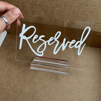 Reserved Table Sign, Acrylic Wedding Signs, Minimalist Wedding Table ...