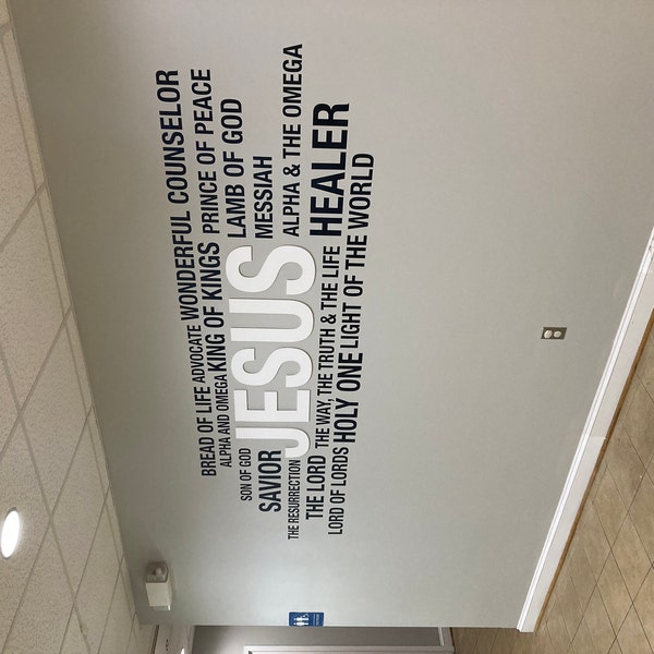Jesus Wordcloud, Religious Wall Sign, Christian Wall Words, Church ...