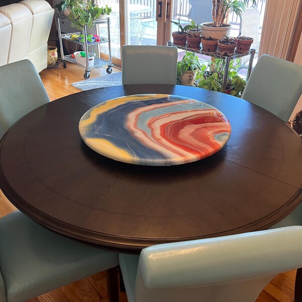 Design Your Own Lazy Susan Turntable, Handmade With Resin on Solid Wood ...