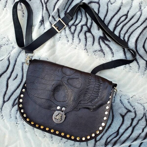 Human Skull Purse, Realistic Human Skull, Biker Bag, Cross Body Bag ...