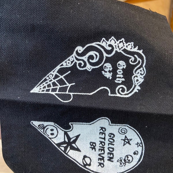 Goth Girlfriend Golden Retriever Boyfriend Heart Halves Patch ...