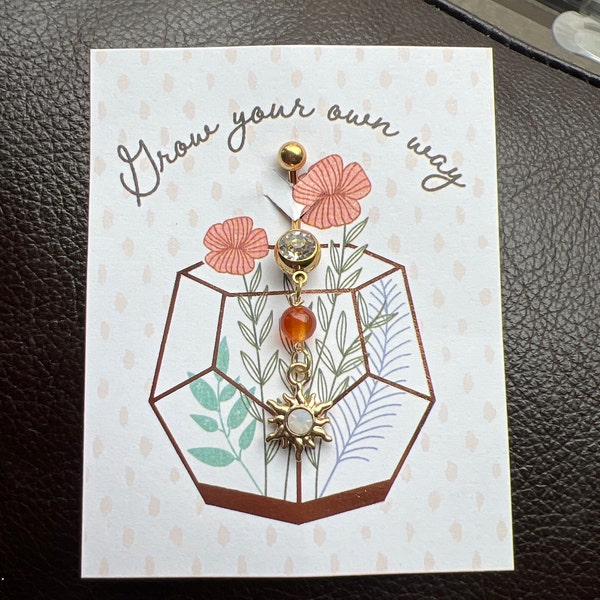 Crystal Belly Rings, Hippie Belly Button Rings, GOLD, Choose Your ...