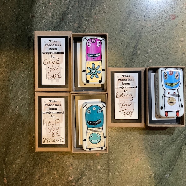 Love Bots: a Tiny Domino Robot That Loves You Unconditionally. Art That ...