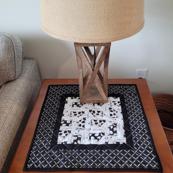 Quilted Table Runner, Quilted Blue Batik Table Runner, Modern Runner ...