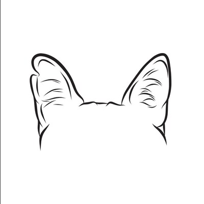 Custom Pet Ear Outline Drawing, Dog Ear Drawing, Pet Ear Tattoo Design ...
