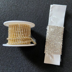 Silver Rhinestone Chain by Yard With Clear Crystal in Silver Setting ...