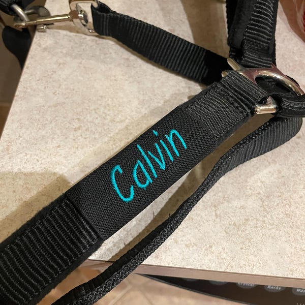 Embroidered Horse Halter Name Tag 1 Line - Etsy