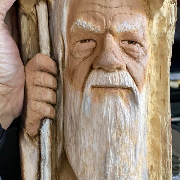 Christmas Tree Wood Carving Chainsaw Carving Wood Gift for Him Wood ...