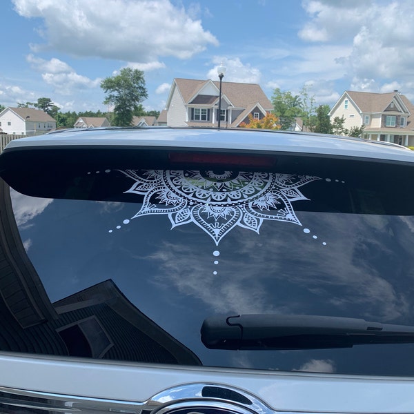 Mandala Car Decal Car Mandala Sticker Half Mandala Decal Half Mandala ...