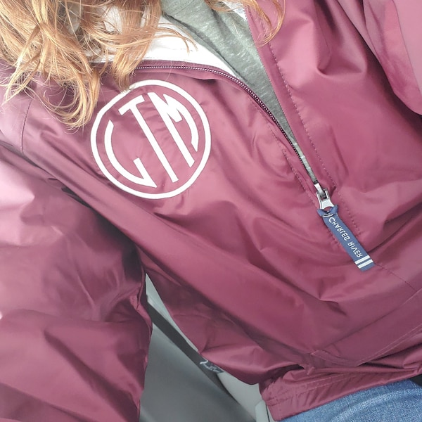 Personalized Quarter Zip Windbreaker Jacket - Custom Embroidered Monogram on Charles River ...