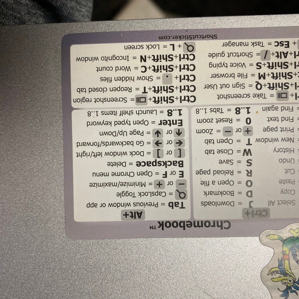 Chromebook Shortcut Sticker for Any Laptop With Chrome OS High Quality ...