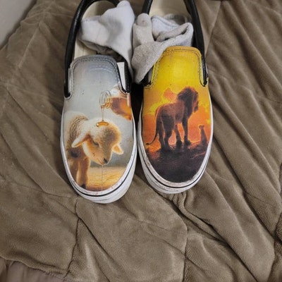 Custom Point Break Inspired Black Slip on Vans keanu Reeves / Patrick ...