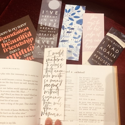 Book Lover Female Authors Bookmark Set Bookmark Bundle Five Bookmarks ...