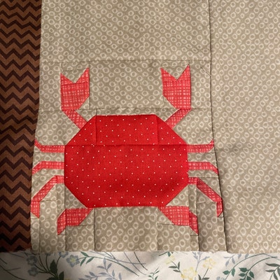 Beach Crab Summer Ocean Quilt Block PDF Pattern Includes Instructions ...