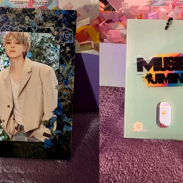 Jimin Acrylic Photocard Holder Keychain: Kpop Fan Accessory - Blooming ...