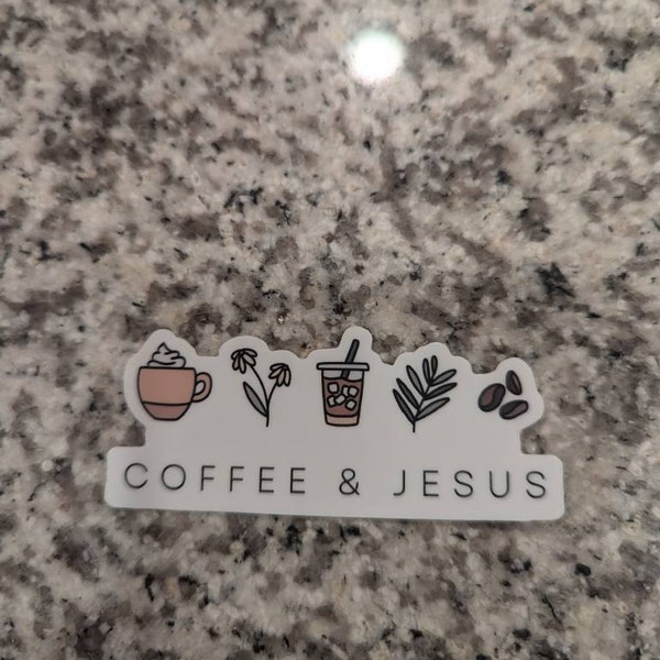 Coffee and Jesus Sticker - Etsy