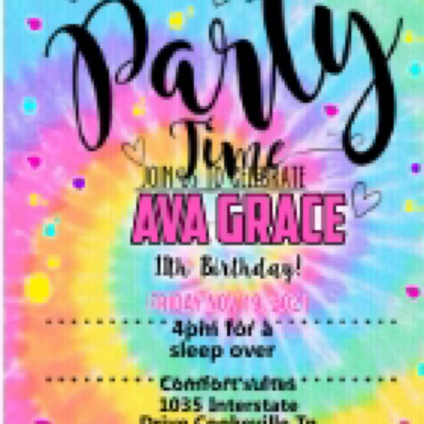 Tie Dye Birthday Invitation: Rainbow Party, Editable Template (digital ...