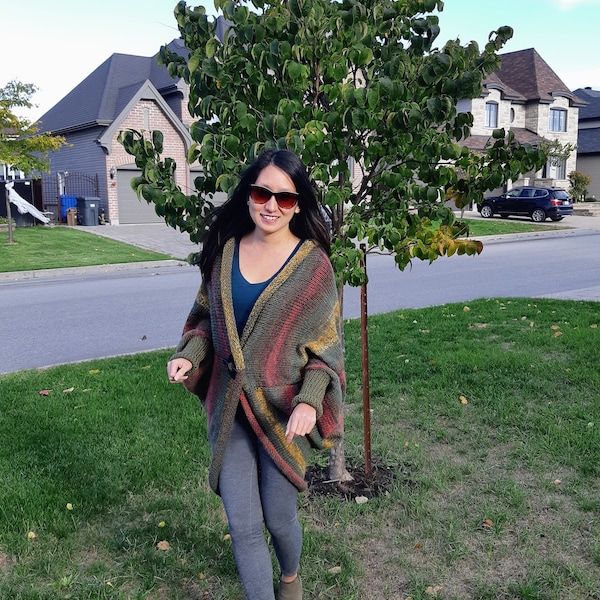 Ombre Wool Cardigan, Open Front Cardigan, Wrap Cardigan, Plus Size ...