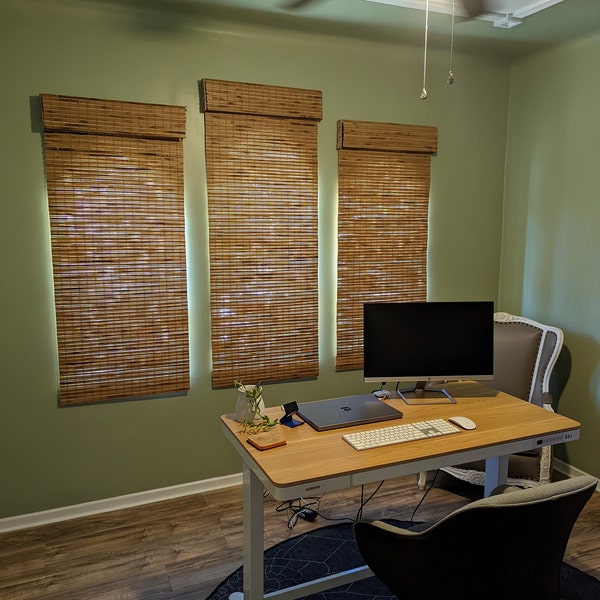 MOOD Cordless Bamboo Roman Shades, Natural Wood Collection - Etsy
